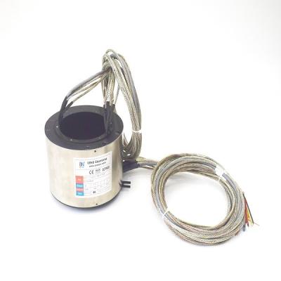 China Stainless Steel 115mm Through Hole Slip Ring Transmit 100M Ethernet 60 RPM for sale
