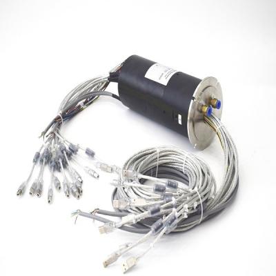 China Pneumatic Hydraulic Rotary Union with 3 Gas Channels, Gigabit Ethernet & 12 USB2.0 Ports for 0-5 RPM Applications for sale