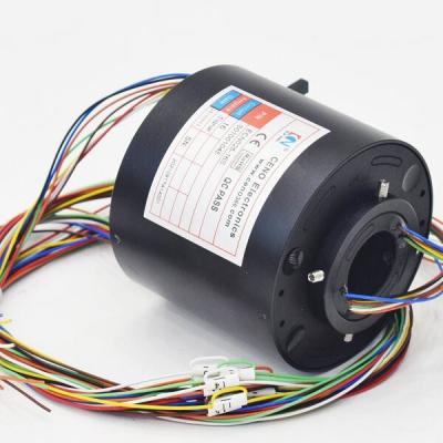 China Wind Power Signal Through Hole Slip Ring 25.4mm Bore 300rpm Aluminium Housing for sale