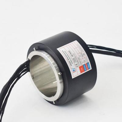 China 80mm Through Bore Rotary Joint Slip Ring 220VAC 10A Signal Precious Metal Contact for sale
