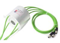 China 38.1mm Inner Bore 100M Ethernet Slip Ring Hollow Shaft Rotary Collector 4x10A 3xEthernet for sale
