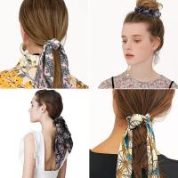 China Custom Satin Silk Elastic Hair Bands For Ladies Girls for sale