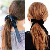 China Satin Silk Black Elastic Hair Bands Versatility for sale