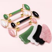 China Durable Smooth Gua Sha Jade Stone Roller For Facial Massager for sale