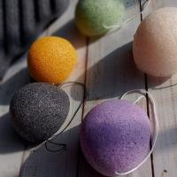 China Round BSCI Natural Konjac Sponge Body Cleaning Exfoliating Puff Sponge for sale
