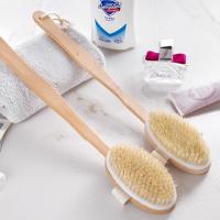 China BSCI Boar Bristle Exfoliate Bamboo Shower Brush for sale