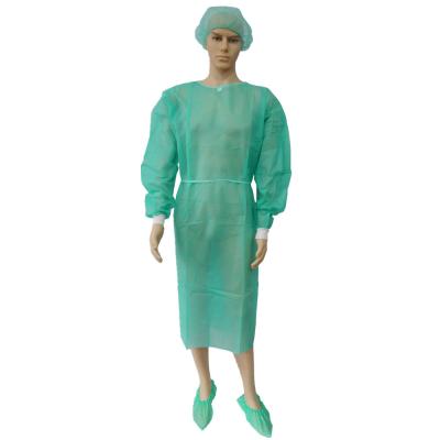 China Multiple Color Medical Isolation Gown Nonwoven PP Knitted Cuff for sale