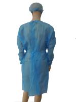 China Multiple Color Medical Isolation Gown Nonwoven PP Knitted Cuff for sale