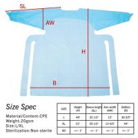 China Non Sterile Waterproof CPE Disposable Gown Reinforced Surgical Isolation Gown for sale
