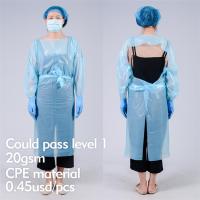 China Non Sterile Waterproof CPE Disposable Gown Reinforced Surgical Isolation Gown for sale