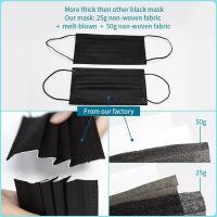 China Antibacterial 95% BFE 3 Ply Non Woven Face Mask Black Civil Non - Medical for sale