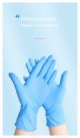 China Blue Synthetic Disposable Gloves Multiple Purpose Customized Logo for sale