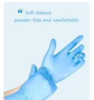 China Blue Synthetic Disposable Gloves Multiple Purpose Customized Logo for sale