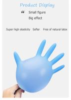 China Blue Synthetic Disposable Gloves Multiple Purpose Customized Logo for sale