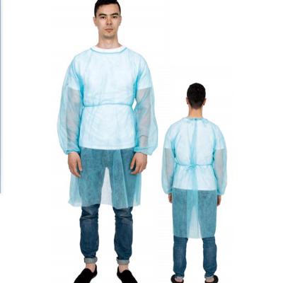 China CE ISO PP Disposable Gown , Disposable Isolation Gown With Wrist Cuff for sale