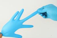 China Multifunction 100% Nitrile Medical Gloves Puncture Resistant for sale