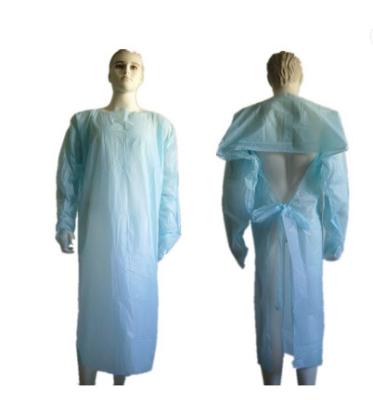 China Medical Protective Cpe Plastic Surgical Gown Easy To Wear And Removal for sale