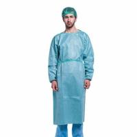 China Waterproof PE Coated PP Isolation Gown Disposable With Elastic Cuff for sale