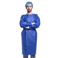 China Waterproof PE Coated PP Isolation Gown Disposable With Elastic Cuff for sale
