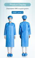 China Nonwoven Sms Standard Disposable Protective Gown Long Sleeve Antipollution for sale