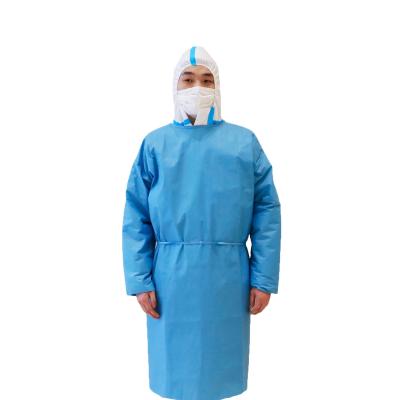 China Blue Sms Medical Isolation Gown Non - Sterile Infection Control for sale