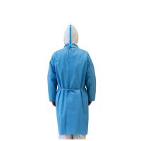 China Blue Sms Medical Isolation Gown Non - Sterile Infection Control for sale