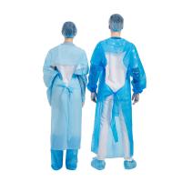 China Waterproof Disposable Cpe Apron Gowns With Rubber Cuffs for sale