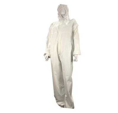China 65gsm White Disposable Microporous Coveralls With Hood Non Sterile for sale