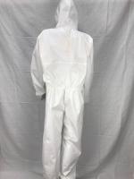 China 65gsm White Disposable Microporous Coveralls With Hood Non Sterile for sale