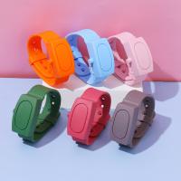 China Silicone Hand Sanitizer Bracelet Dispenser Wristband Printing Technique for sale