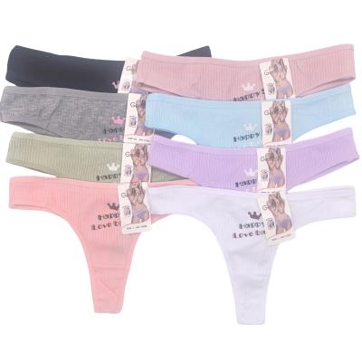 China Women Thongs Cotton High Quality Female Underwear Womens Panties Wholesale Thongs 12pcs/pack Mix Color Thongs Lingerie for sale