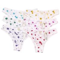 China Wholesale Printing Flowers New Come Love Buckle Decoration High Quality Cotton Brief for Women for sale