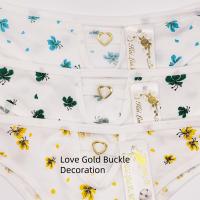 China Wholesale Printing Flowers New Come Love Buckle Decoration High Quality Cotton Brief for Women for sale