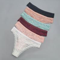 China Best Selling Thongs for Women Wholesale 12PCS/Pack Lace Sexy Thongs Panties Mix All Colors Evenly in One Pack Women Thongs for sale