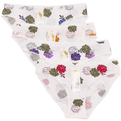 China New Arrival Wholesale Women Panties Printing New Flowers 12PCS/Pack Mix Colors in One Pack for Women Briefs Panties for sale