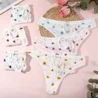 China Women Thongs Panties Underwear Cotton High Quality Thongs Women Lingerie 12pcs/dozen Mix Colors Printed Thongs for Women for sale