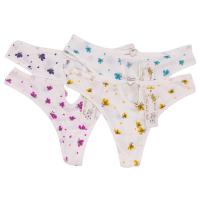 China Women Thongs Panties Underwear Cotton High Quality Thongs Women Lingerie 12pcs/dozen Mix Colors Printed Thongs for Women for sale