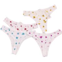 China Women Thongs Panties Underwear Cotton High Quality Thongs Women Lingerie 12pcs/dozen Mix Colors Printed Thongs for Women for sale