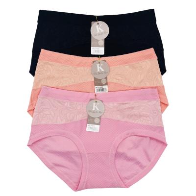 China High Quality Women's Panties Breathable Cotton Underwear Sexy Adults Plus Size Knitted Jacquard Panty for sale