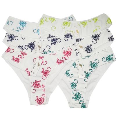 China Women's Printed Flowers Cotton Underwear High Quality Spandex Lingerie Hipster Briefs  Low-Rise Women Panties Underwear for sale