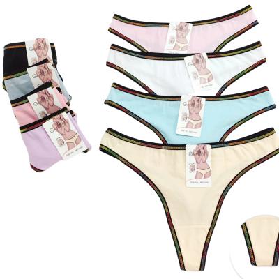 China Sexy Panties Thongs Women Sporty Thongs Solid Color Underwear Cotton Thongs for Women for sale