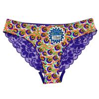 China Women Girls Low-Rise Lace Panties Flamingo Feather Print Adult Wholesale Sexy Lingerie Multi-Color Popular Low-Priced Plain Dyed for sale