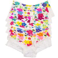 China 2025 Women Fashion Hipster Ready to Ship Item Wholesale Women Panty Knickers New Arrival Women Printing Flowers Panty for sale