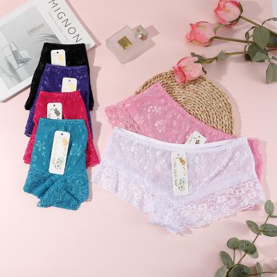 China Women Briefs Hipster Colorful Lace Panties 12pcs/dozen Pack New Design Women Hipster Briefs Female Lace Panty for sale