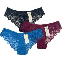 China Hot Sale 100% Lace Women's Sexy Low-Rise Panties Bow Decorated Translucent Underwear Wholesale Price Adults for sale