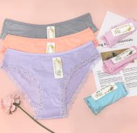 China 12PCS/PACK Plus Size Solid Color Wholesale Ladies Underwear 6 Colors Comfortable Lingerie for Women for sale