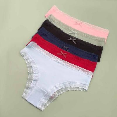 China Women Panties Bikini Briefs High Quality Cotton Wholesale 12PCS/Pack Mix All Colors Evenly Cotton Women Briefs for sale