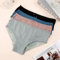 China Women's Lace Cotton Under Panties   for Women 95% Combed Cotton Provide Custom Wholesale Adult Female Lady Girl Underwear for sale