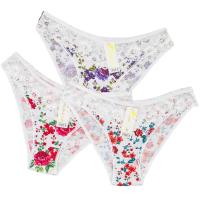 China Popular Design Women's Underwear Lace Briefs Flower Printing Wholesale Panty New Pant for Woman for sale