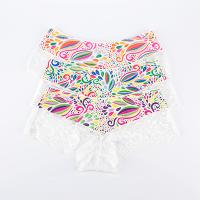 China Best Selling Ladies Women's Lace Cotton Boyshort Briefs Panties Lace Sexy Floral Transparent Panties for sale